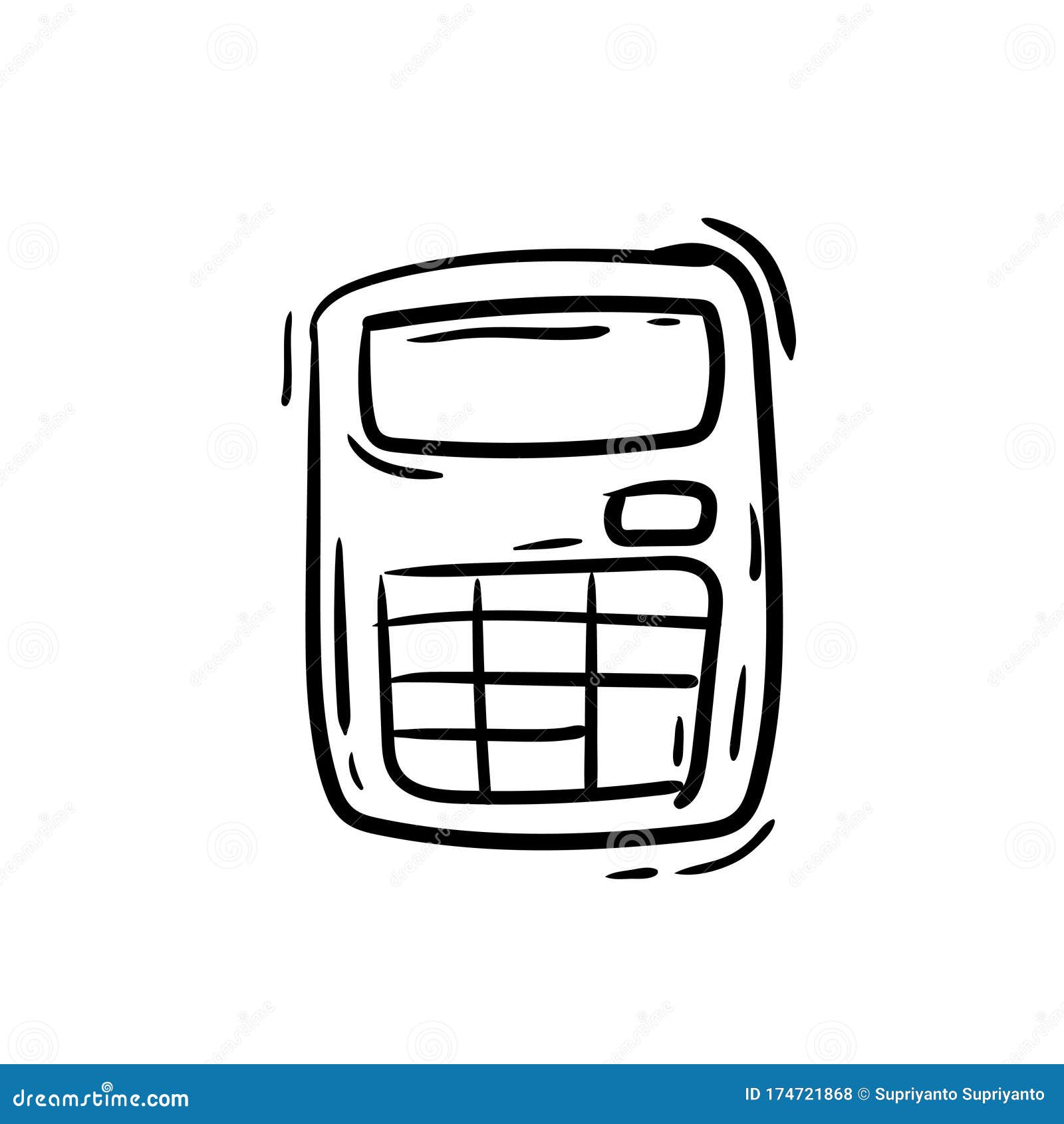Calculator Sketch Doodle Illustration School and Office Stock ...