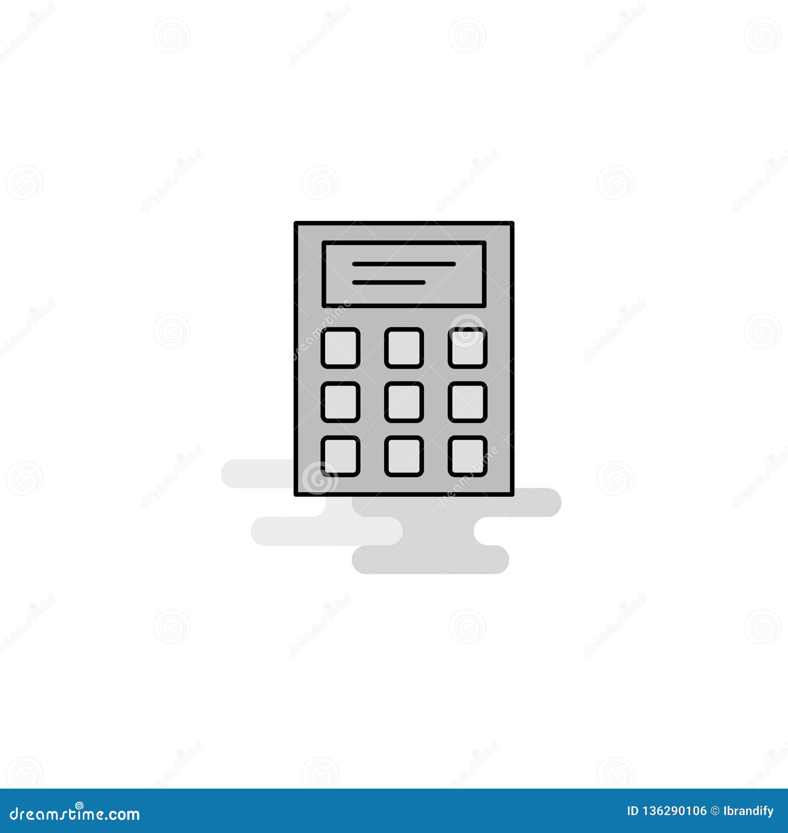 Calculator Web Icon. Flat Line Filled Gray Icon Vector Stock Vector ...