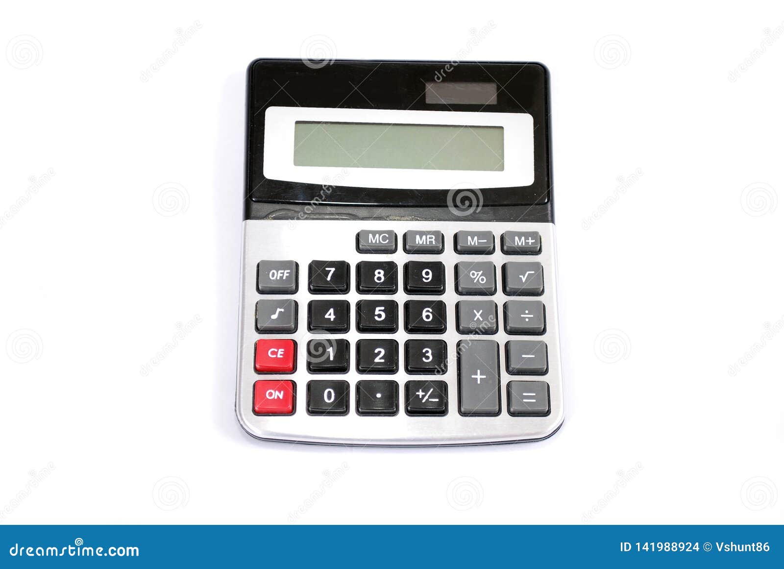 The Calculator on a White Background. Stock Photo - Image of press ...