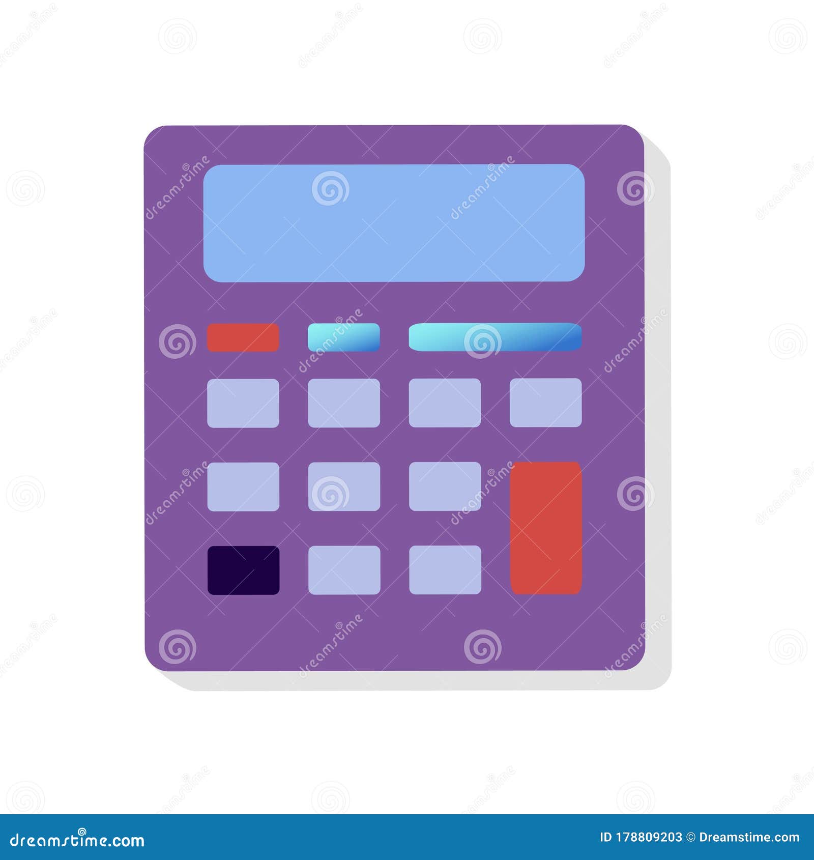 Calculator on White Background. Vector Illustration in Trendy Flat ...