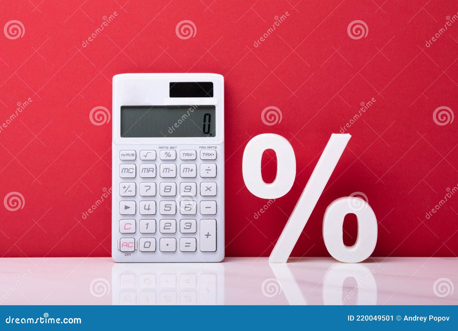 Calculator and White Percentage Symbol Stock Image - Image of equipment ...