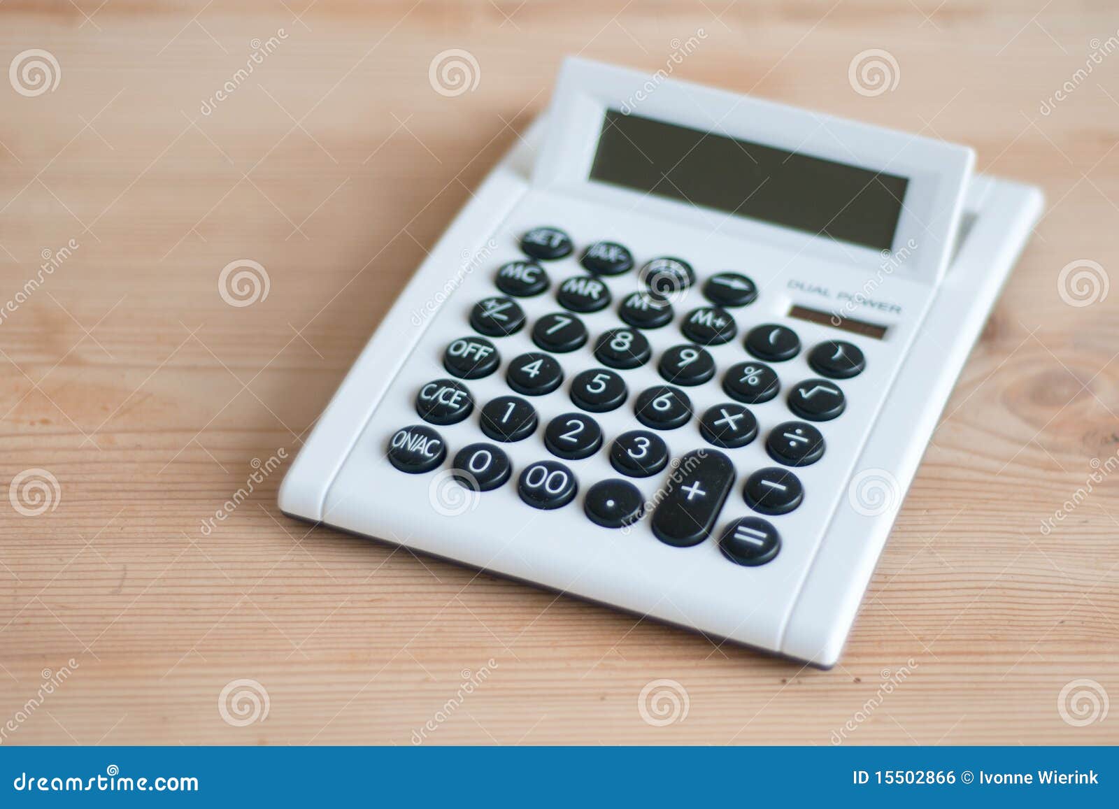 Calculator on wooden desk stock photo. Image of tool - 15502866