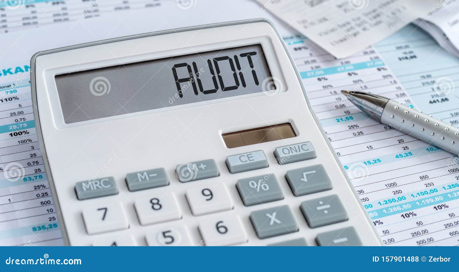 A Calculator with the Word Audit on the Display Stock Photo - Image of ...