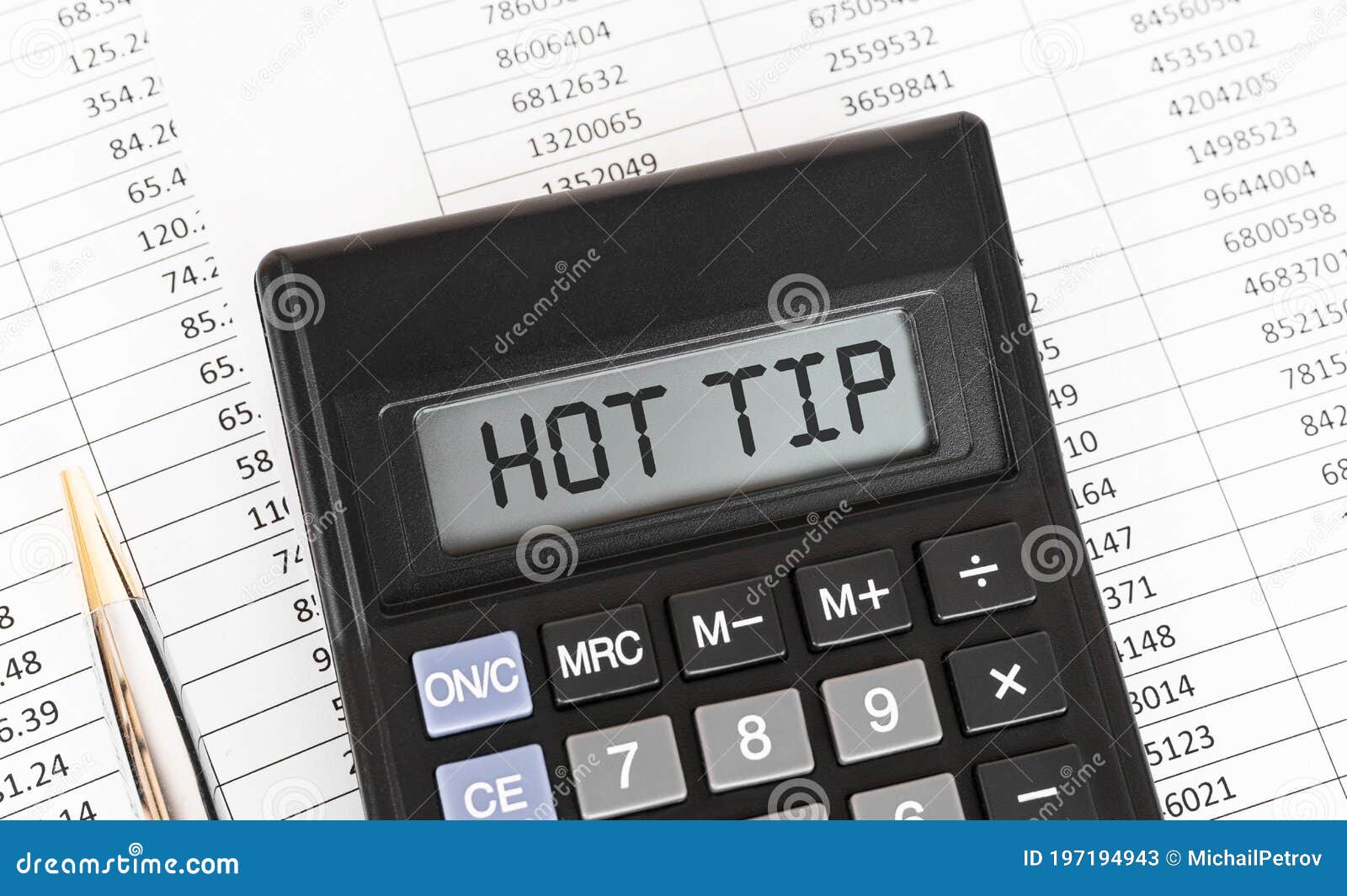 Calculator with the Word HOT TIP on the Display Stock Image - Image of ...