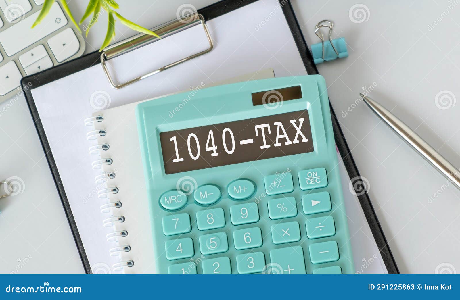 Calculator with the Word 1040-Tax on Display Stock Image - Image of ...
