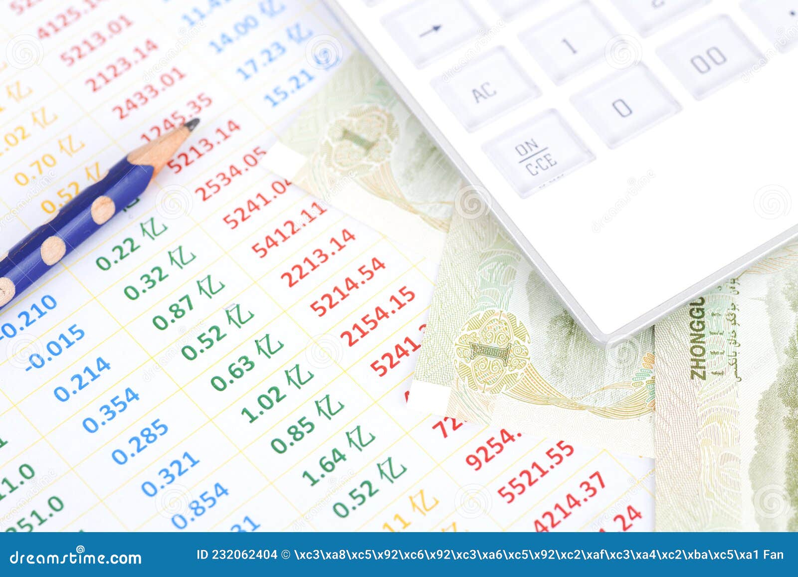 Calculators and Bills on the Account Sheet Stock Photo - Image of ...