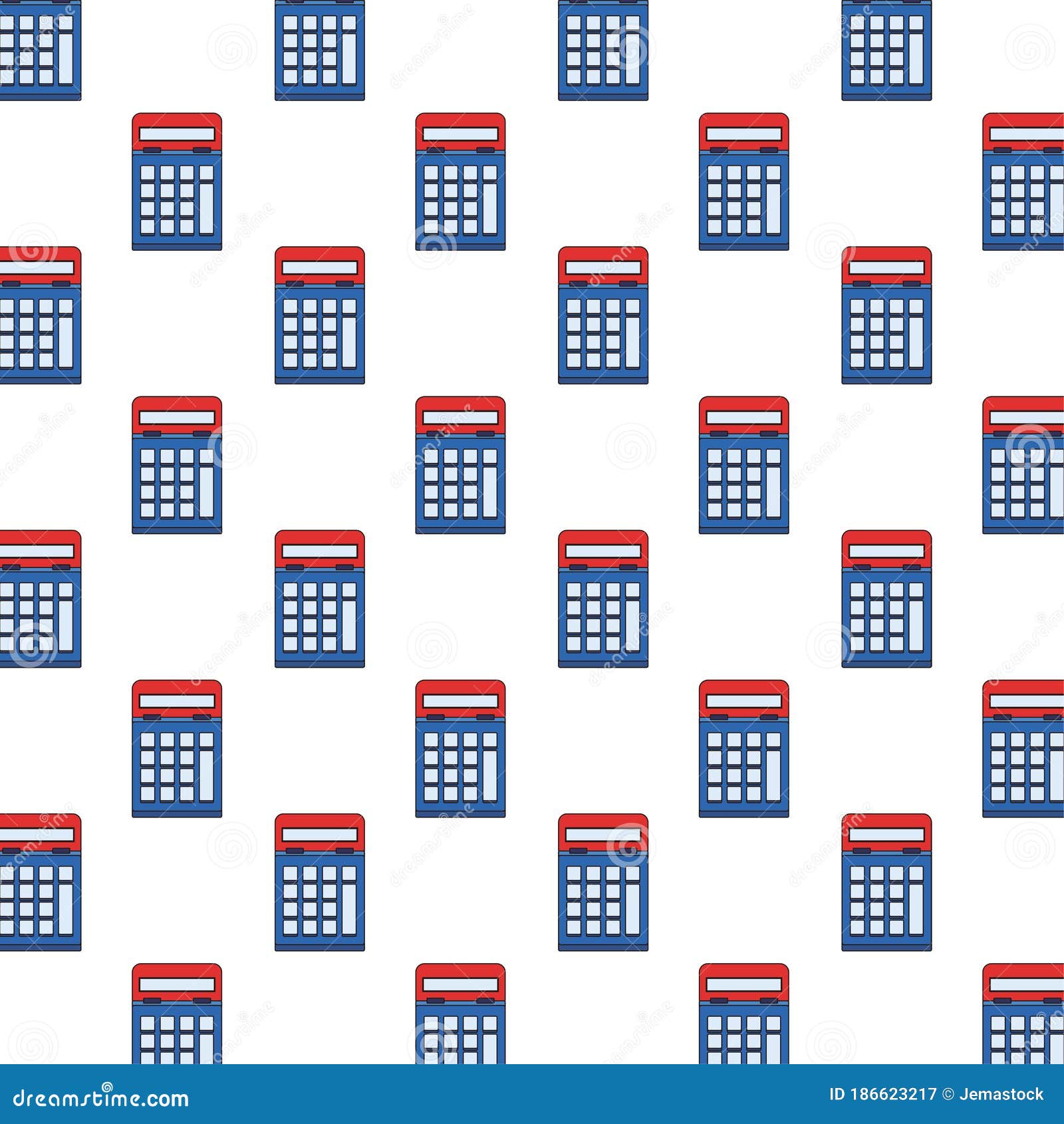 Calculators Math Acount Devices Pattern Background Stock Vector ...