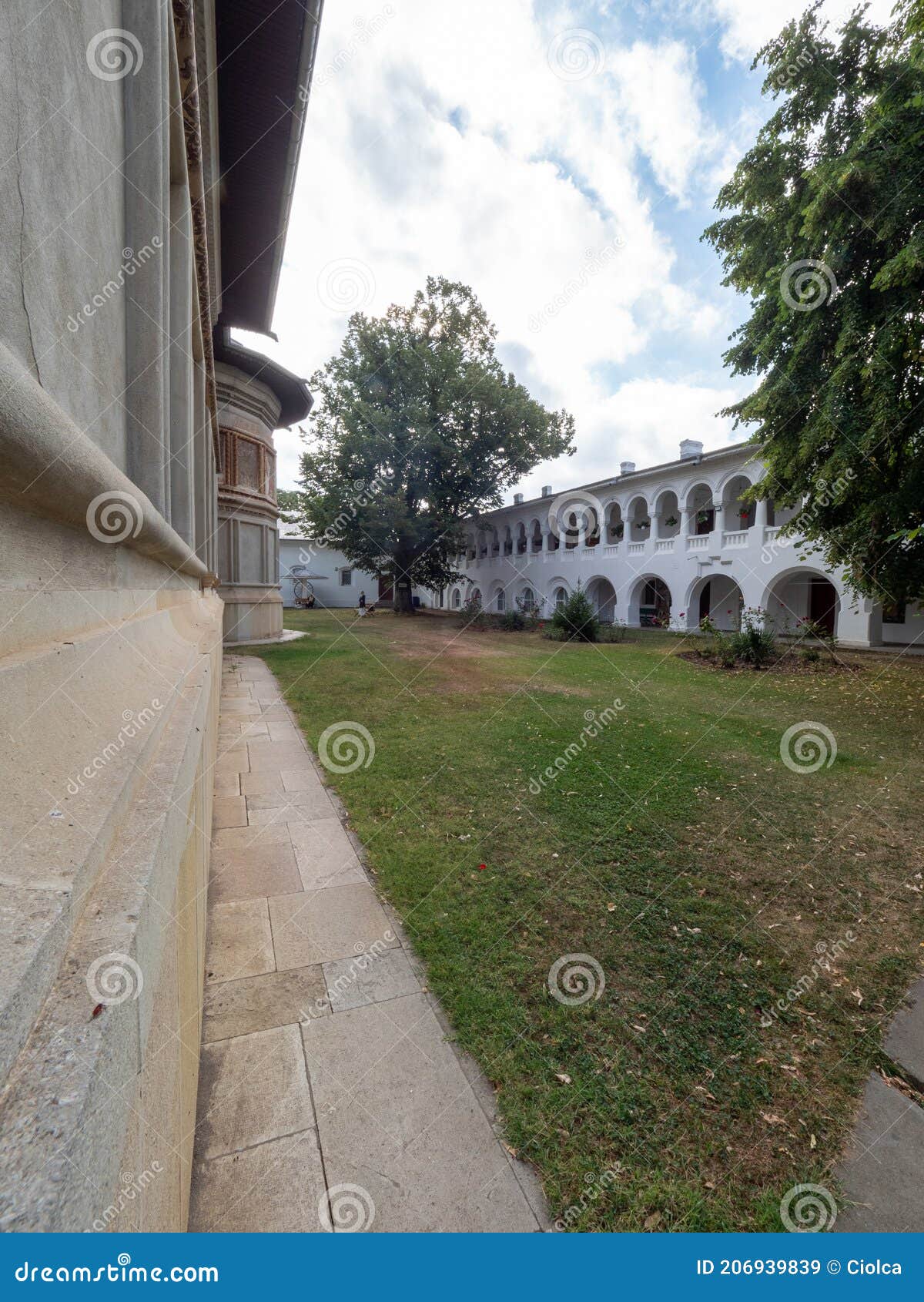 Caldarusani Monastery Inner Courtyard, Romania Stock Image - Image of ...