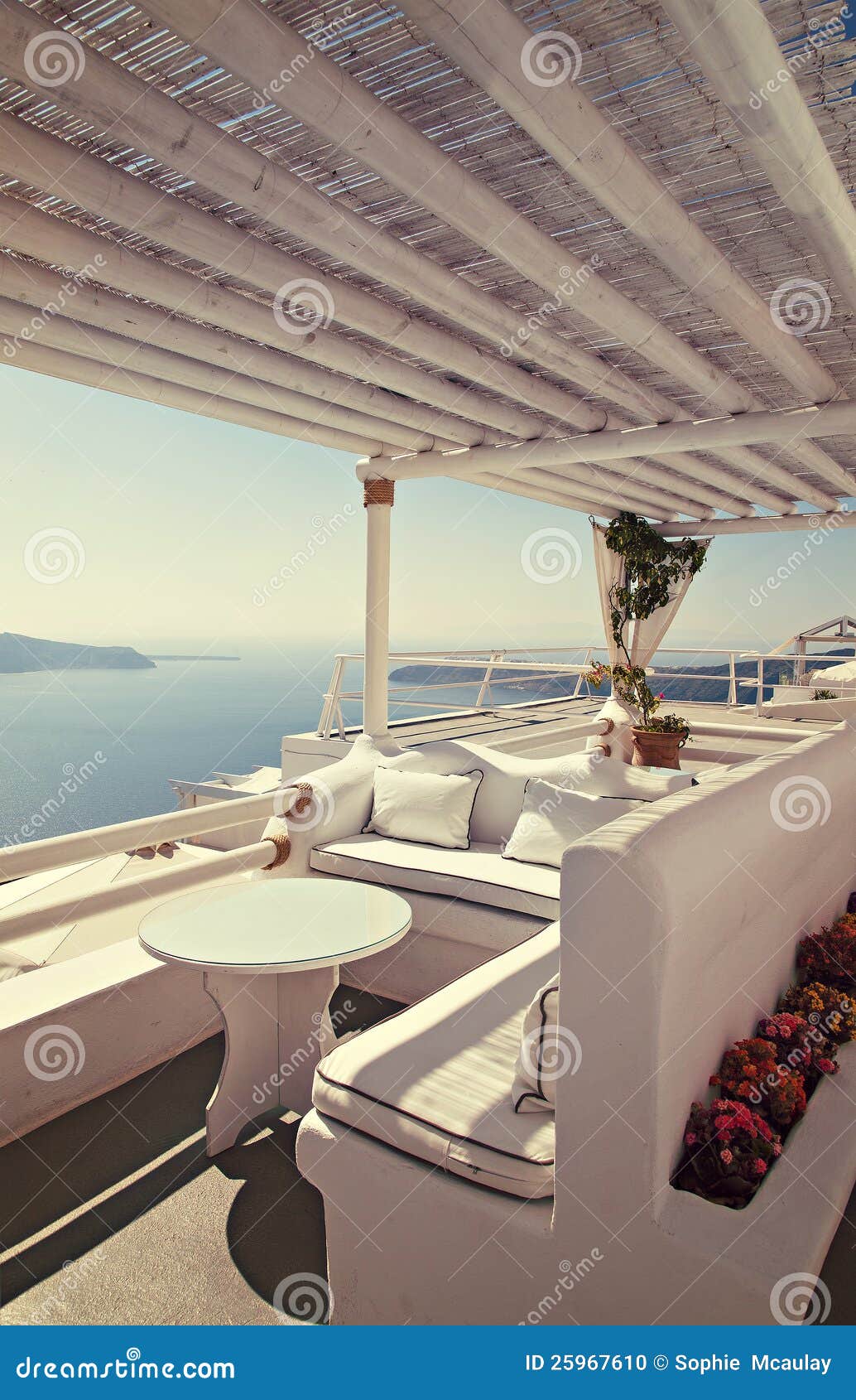 Caldera view stock photo. Image of resort, greek, balcony - 25967610