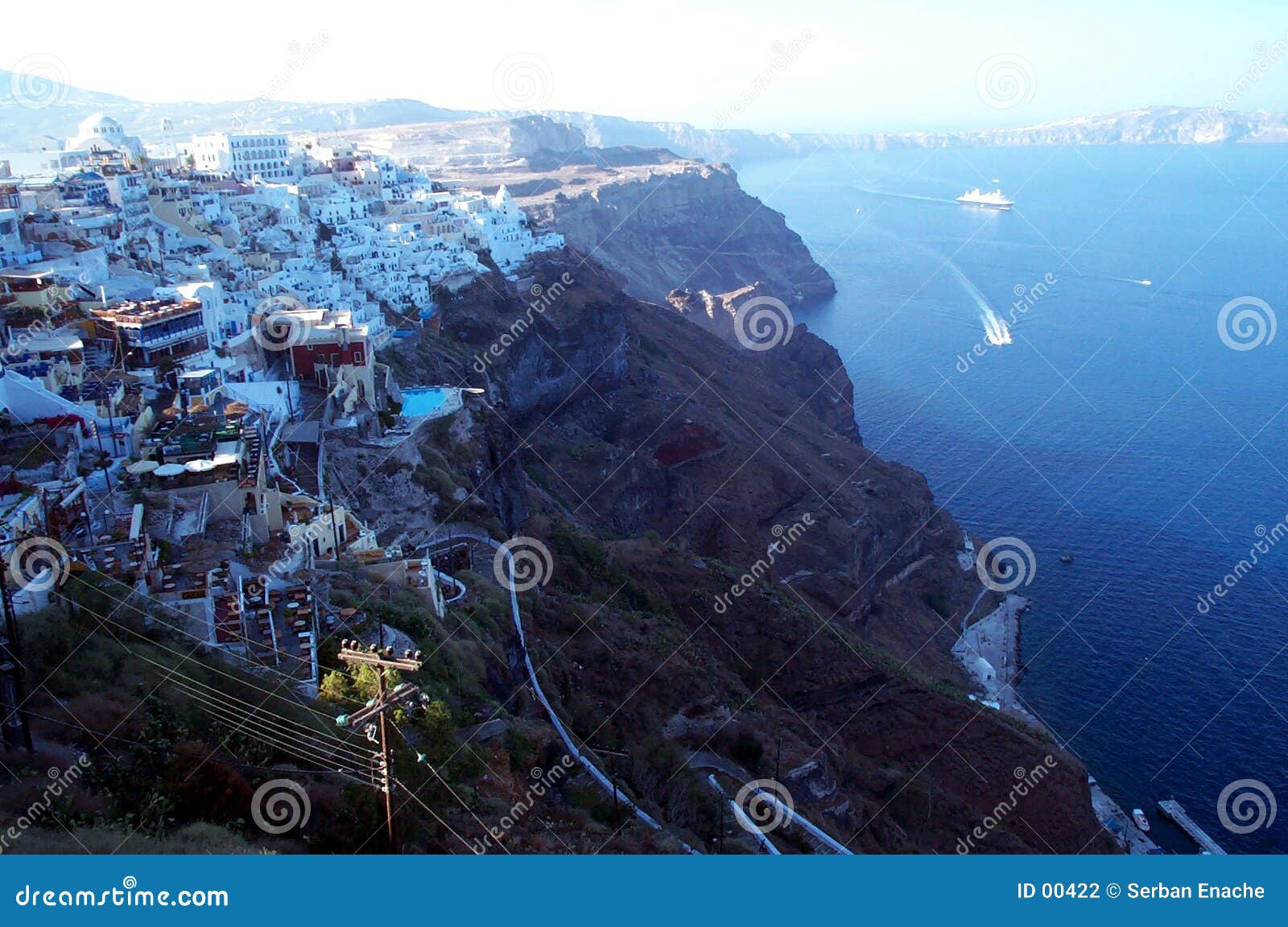 Caldera view - the cliff stock photo. Image of caldera, church - 422
