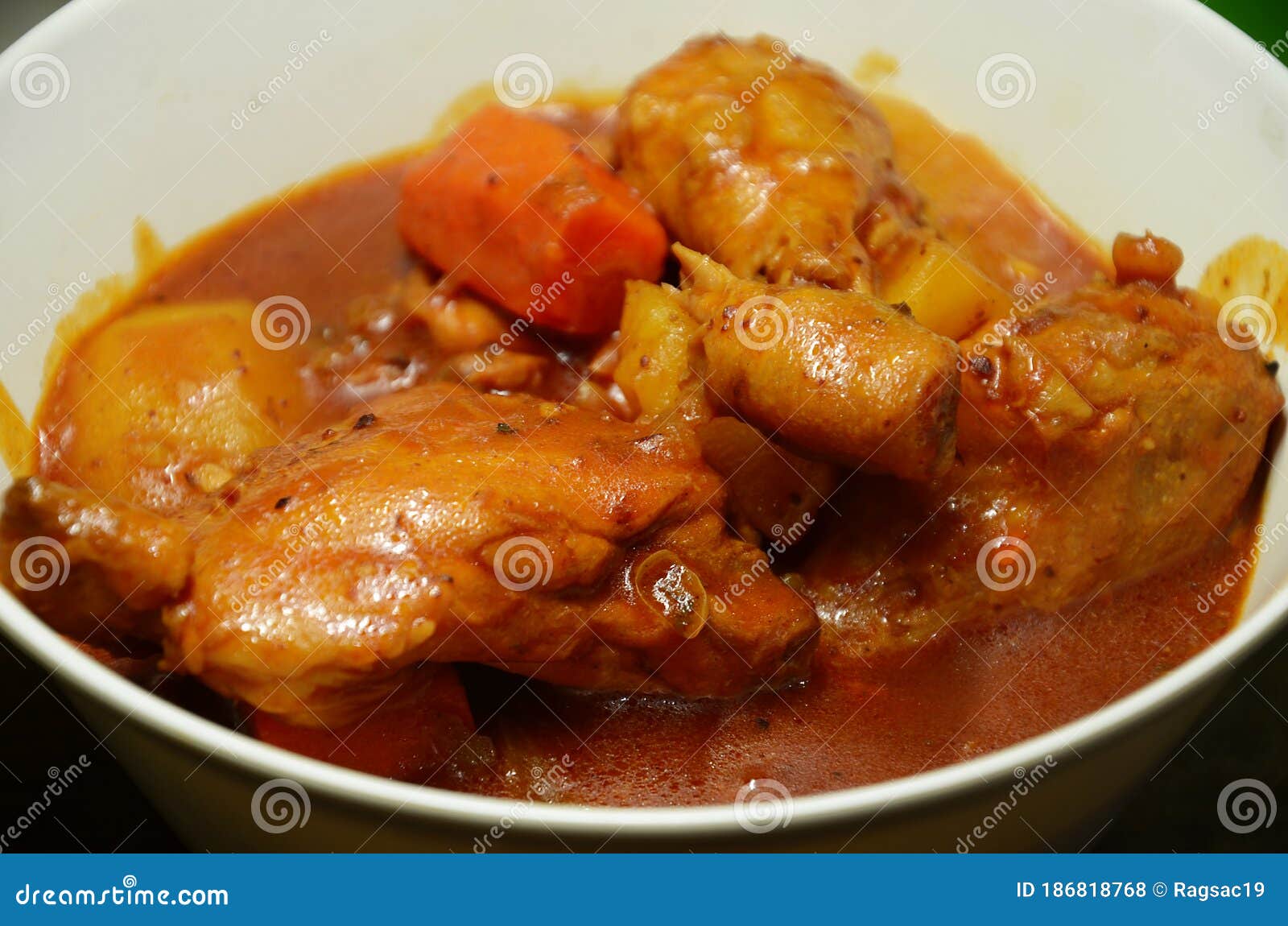 Caldereta Made from Chicken and Thick Sauce Stock Photo - Image of ...