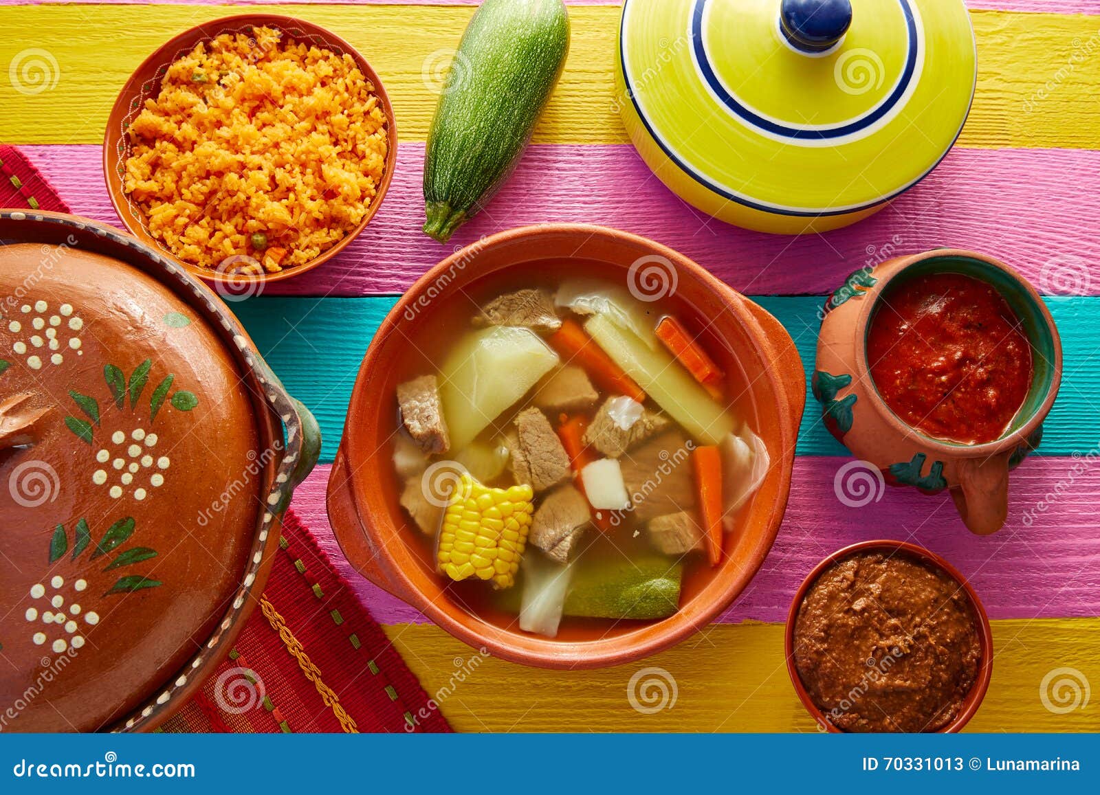 Caldo De Res Mexican Beef Broth in Table Stock Image - Image of kitchen ...