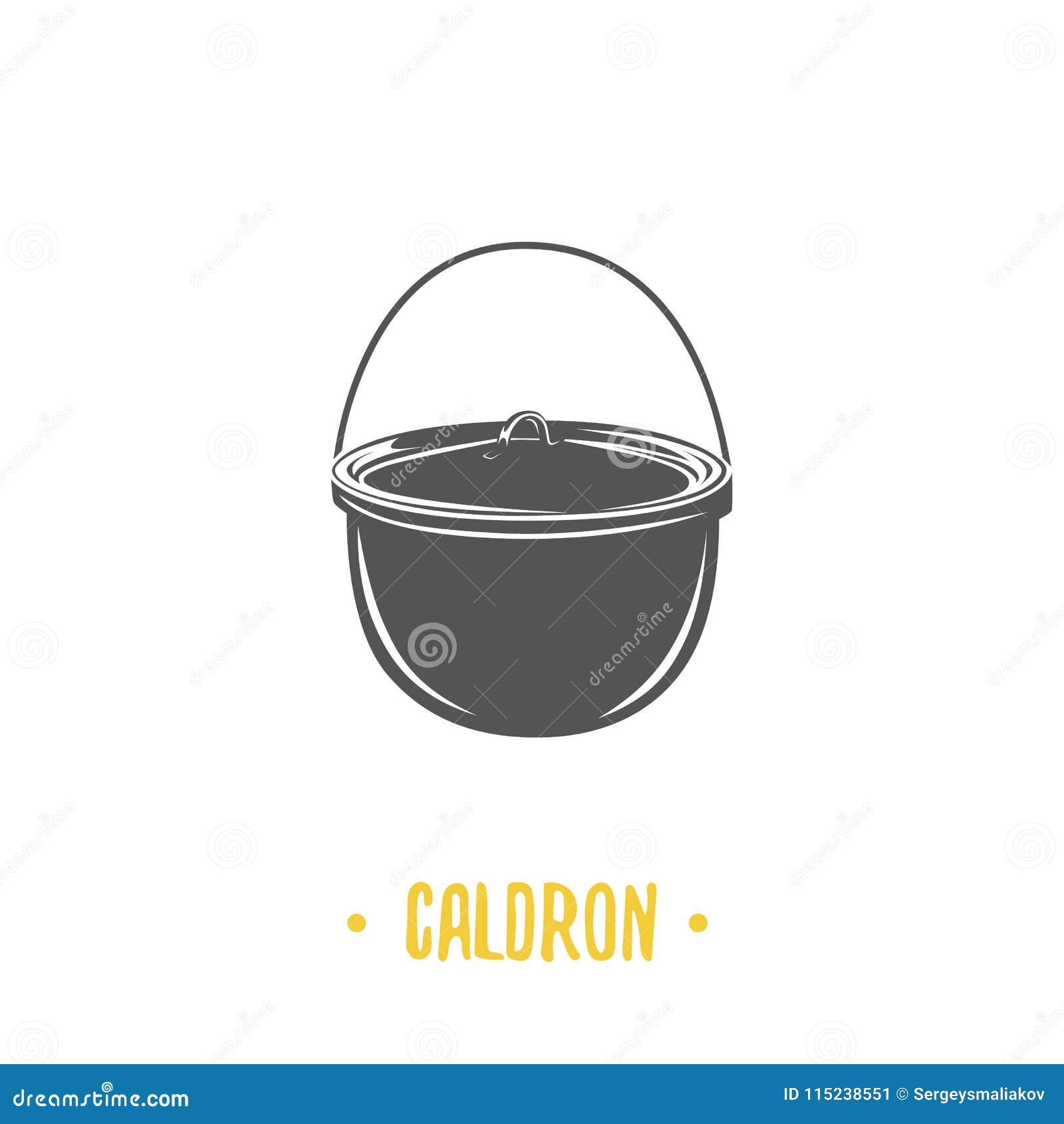 Caldron. Black and White Illustration. Stock Vector - Illustration of ...