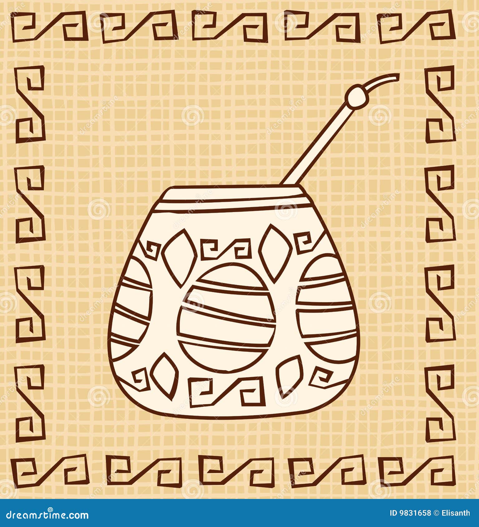 Calebasse De Vecteur Avec Bombilla Illustration de Vecteur ...