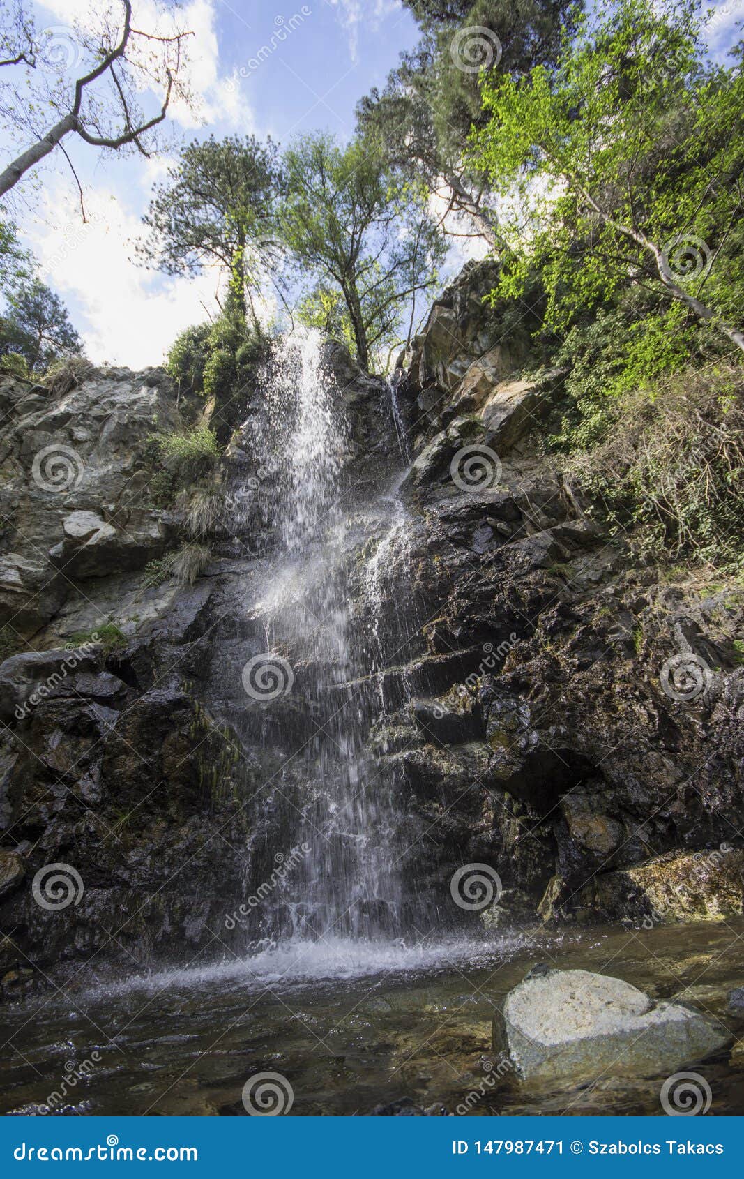 Caledonia Waterfalls in Cyprus Stock Image - Image of people, freshness ...