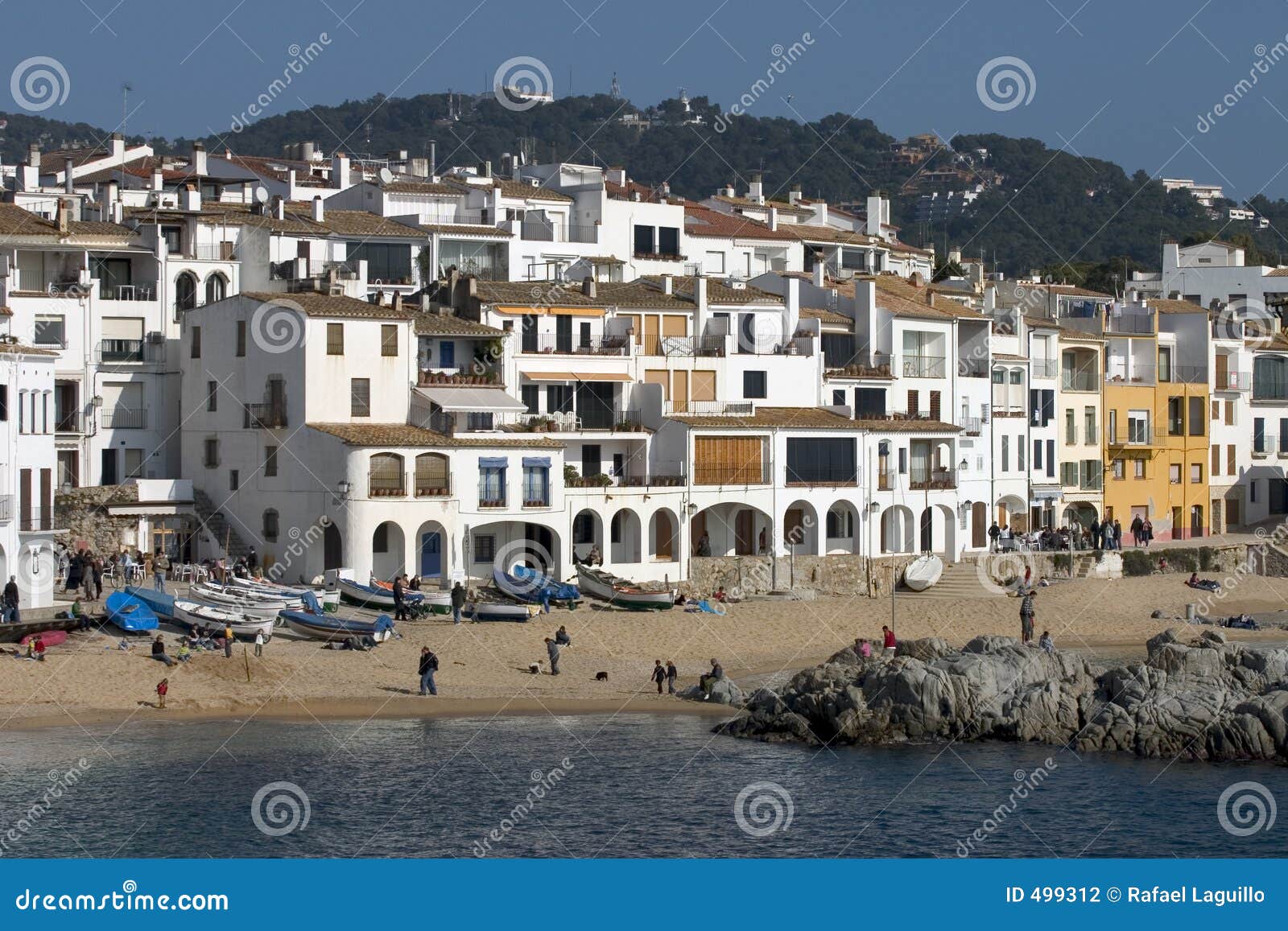 Calella De Palafrugell, Catalonia, Spain Stock Photo - Image of blue ...