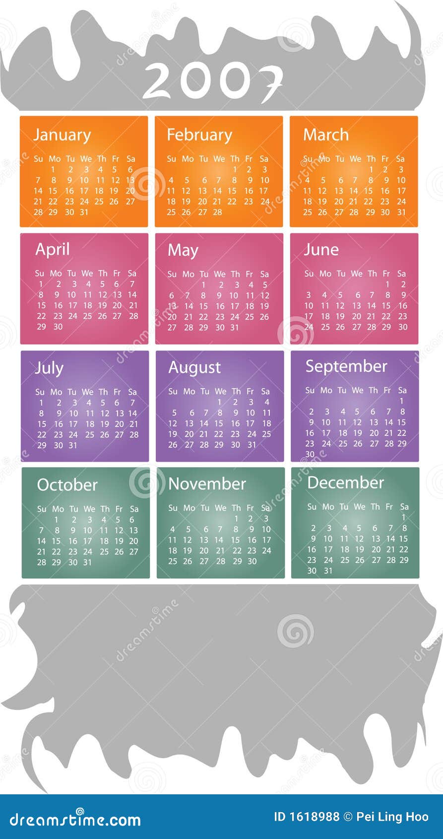 Calendário 2007 ilustração do vetor. Ilustração de companhia - 1618988