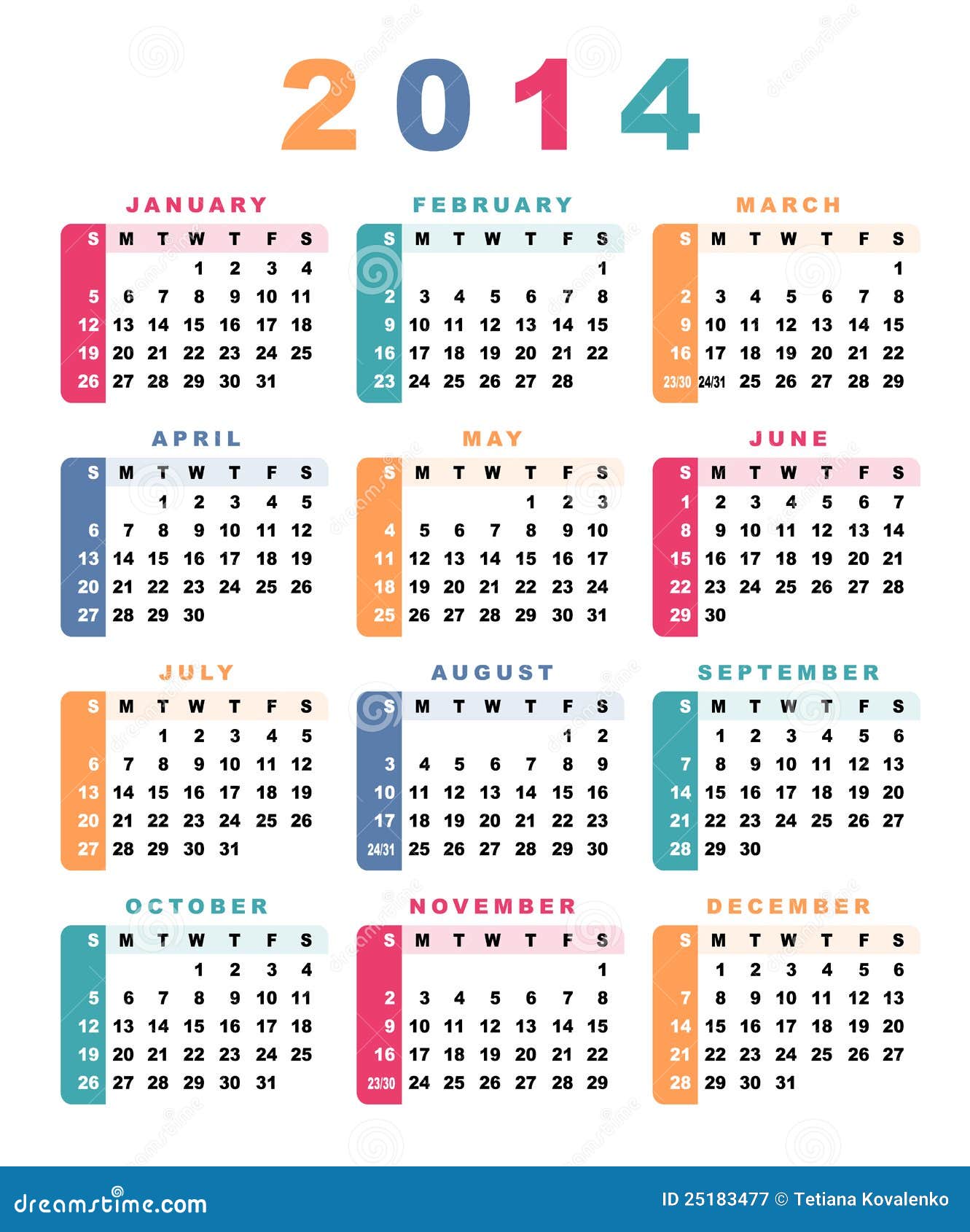 Calendário 2014