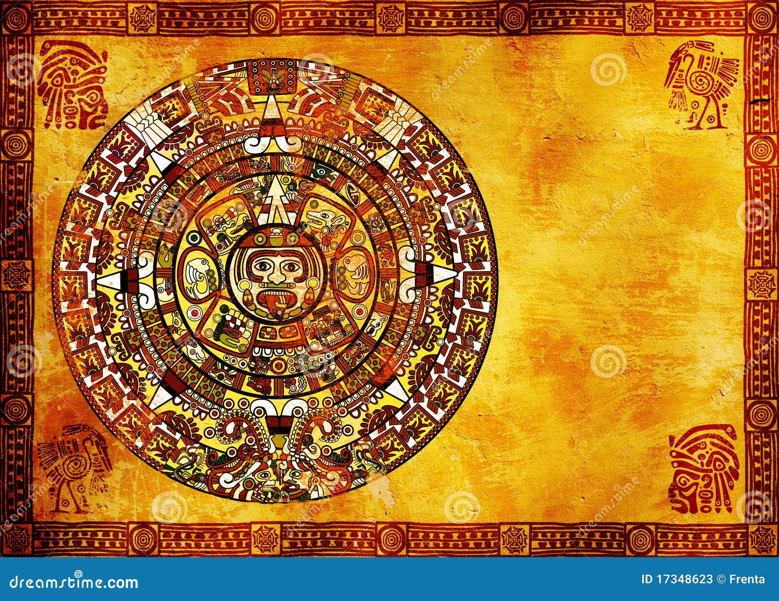 Calendário do Maya ilustração stock. Ilustração de tribal - 17348623