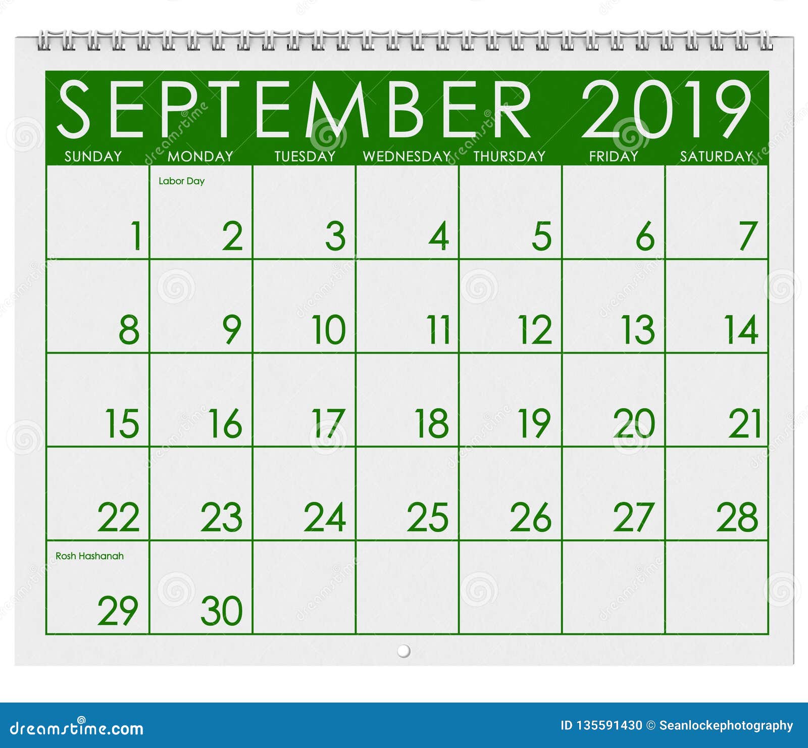 2019: Calendário: Mês De Setembro Ilustração Stock - Ilustração de ...