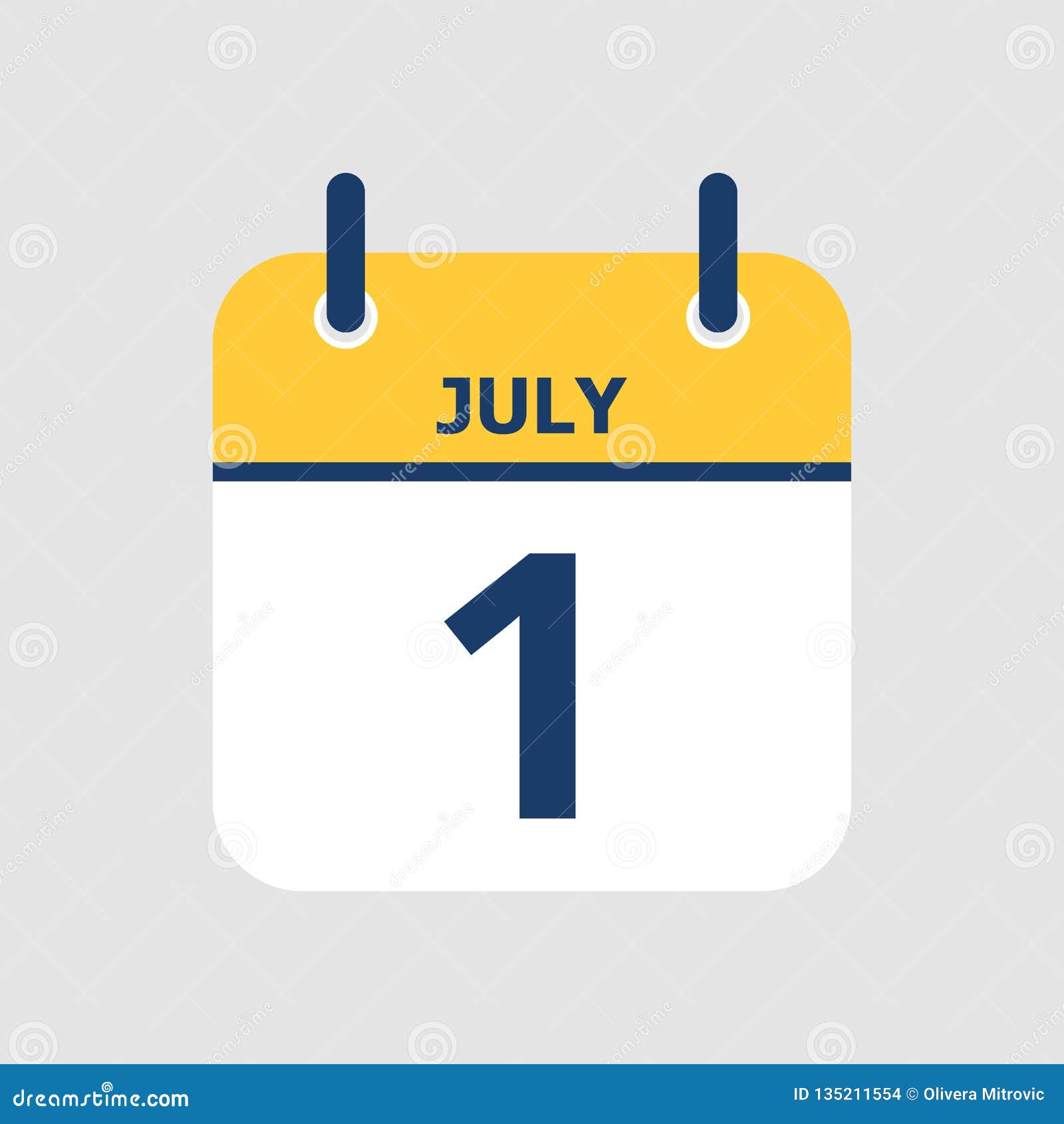 Calendário primeiro julho ilustração do vetor. Ilustração de liso ...