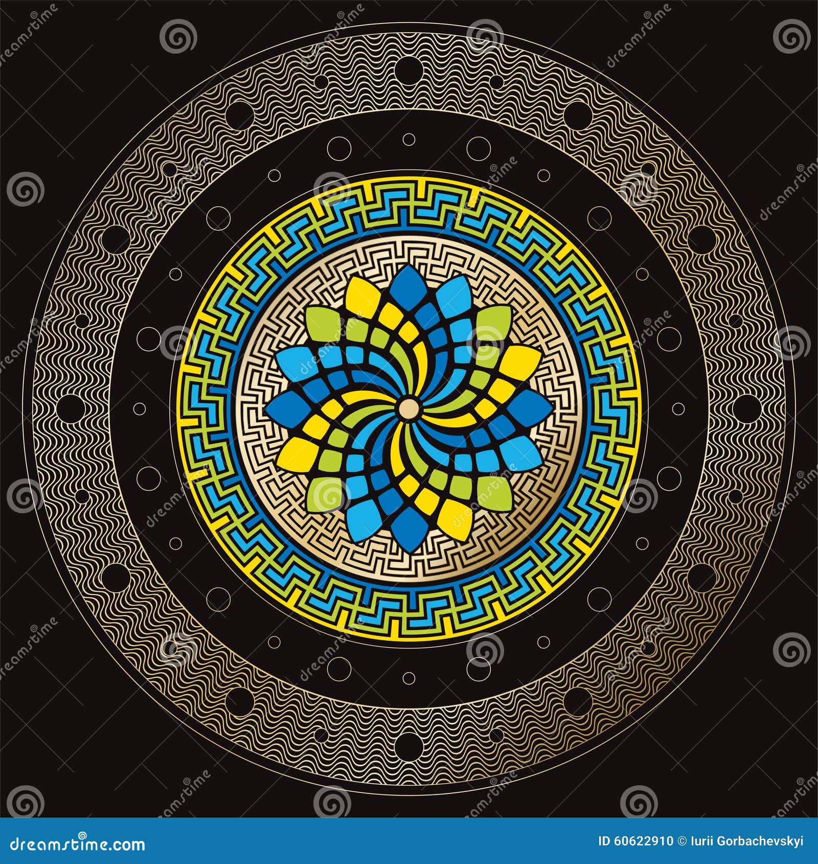 Calendário solar ilustração do vetor. Ilustração de flor - 60622910