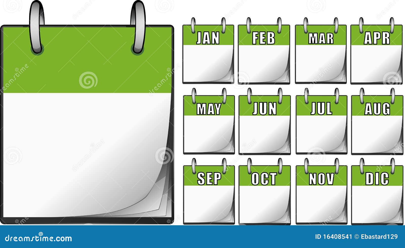 Calendários verdes ilustração do vetor. Ilustração de registro - 16408541