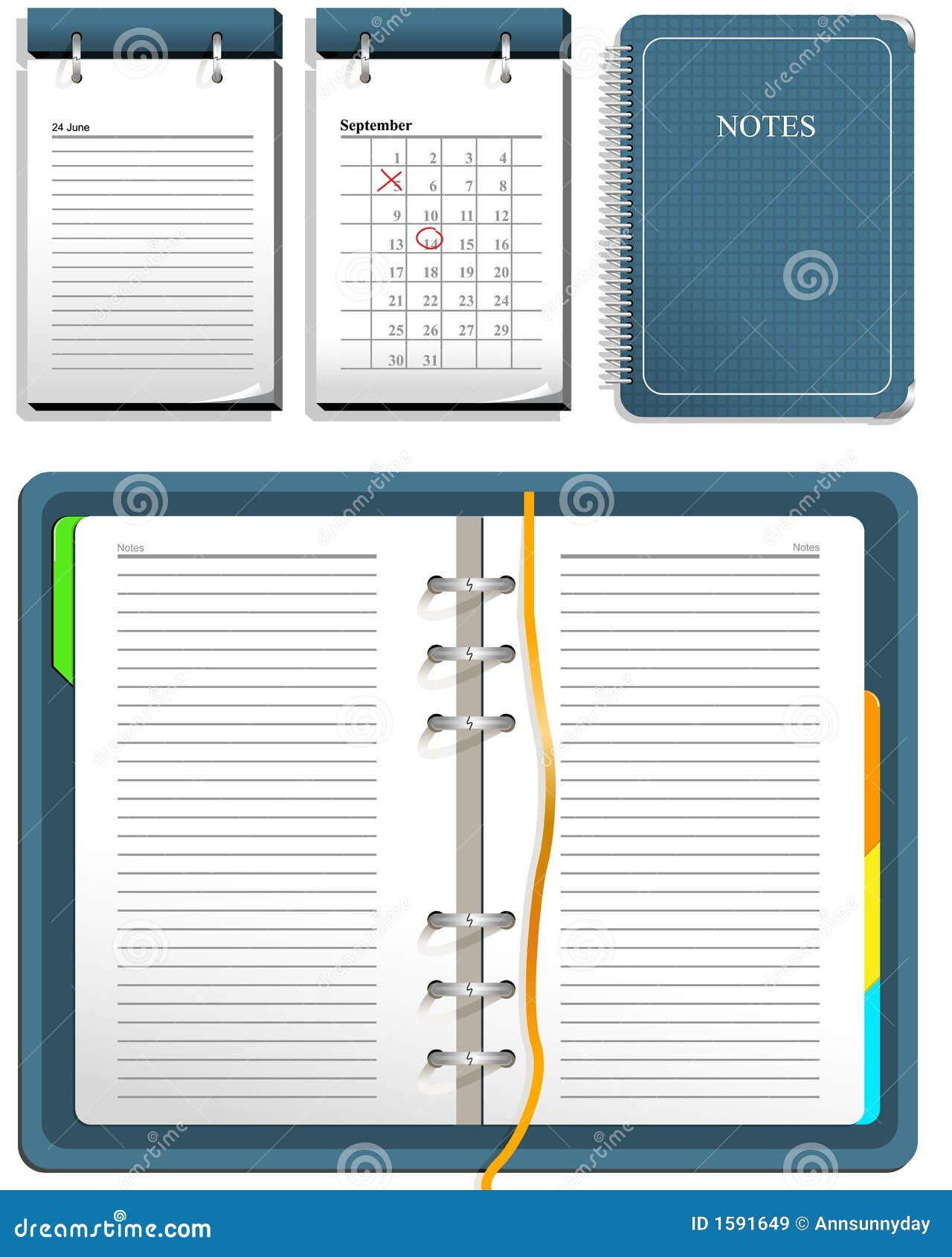 Calendar stock vector. Illustration of binder, file, list - 1591649