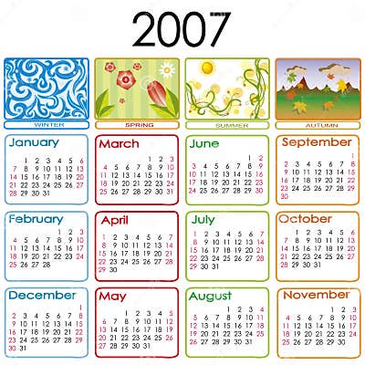 Calendar for 2007 stock illustration. Illustration of planner - 1346513