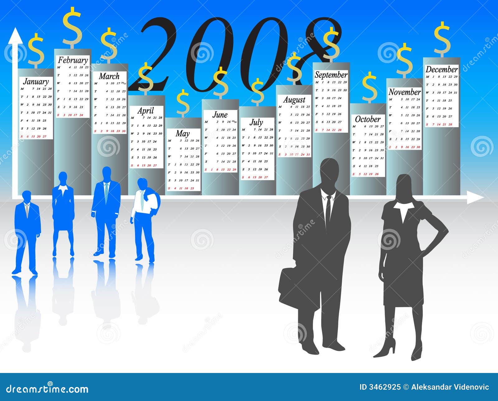 Calendar for 2008 year stock vector. Illustration of appointment - 3462925