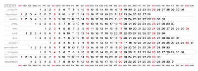 Calendar 2009 stock vector. Illustration of office, almanac - 6510356