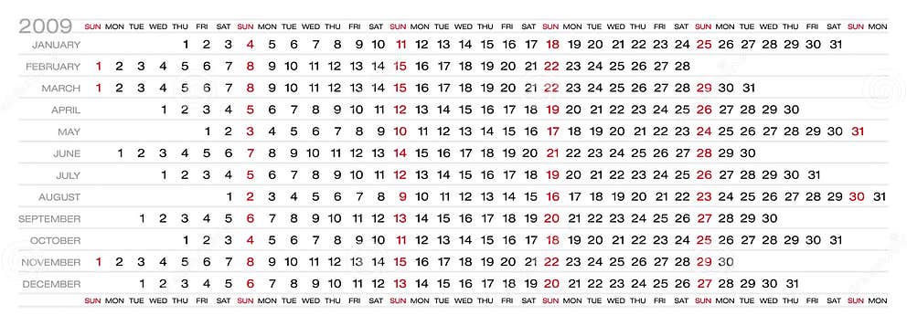 Calendar 2009 stock vector. Illustration of office, almanac - 6510356