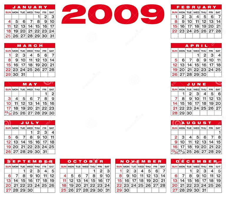 Calendar 2009 stock vector. Illustration of appointment - 6510435