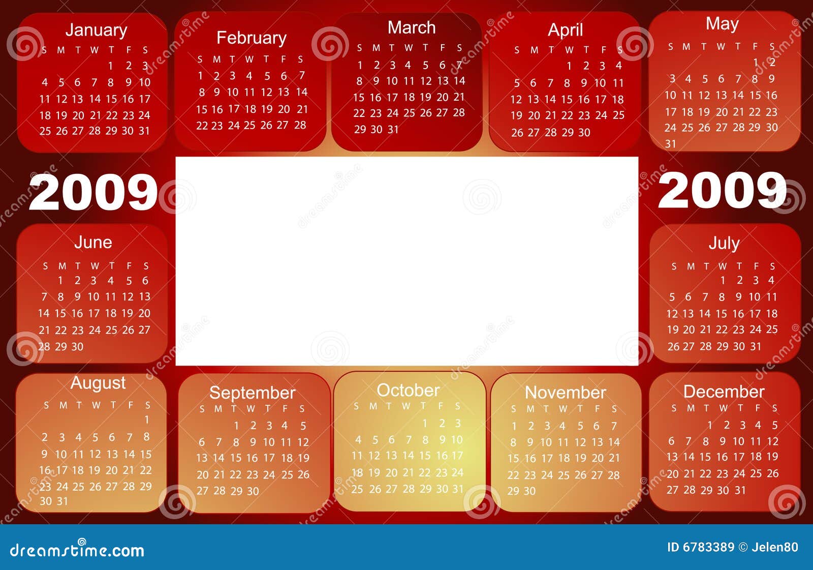 Calendar, 2009 stock vector. Illustration of color, star - 6783389
