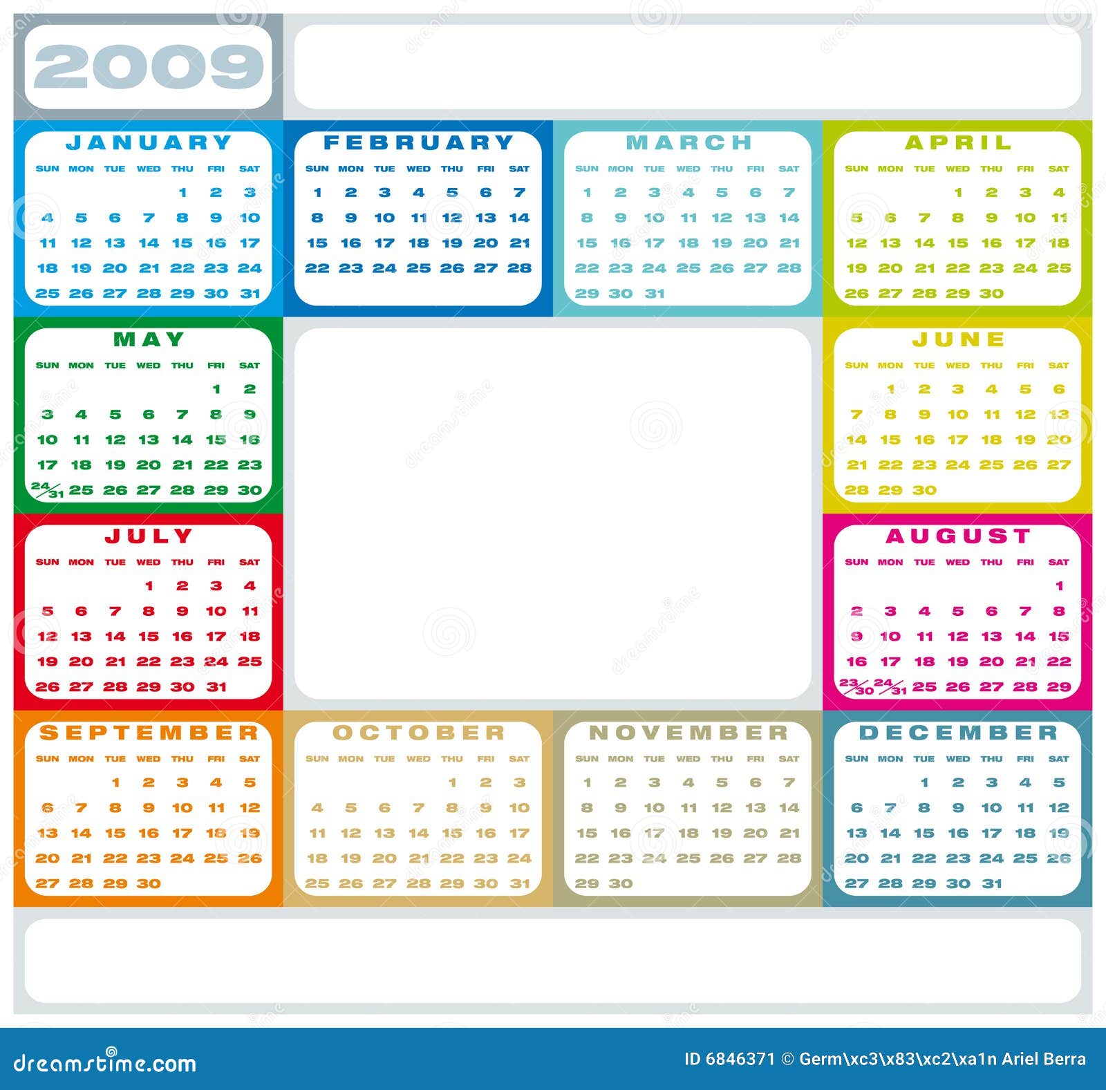 Calendar 2009. stock vector. Illustration of week, journal - 6846371