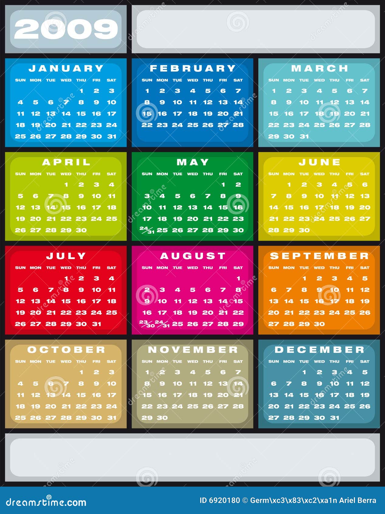 Calendar 2009. stock vector. Illustration of months, planner - 6920180