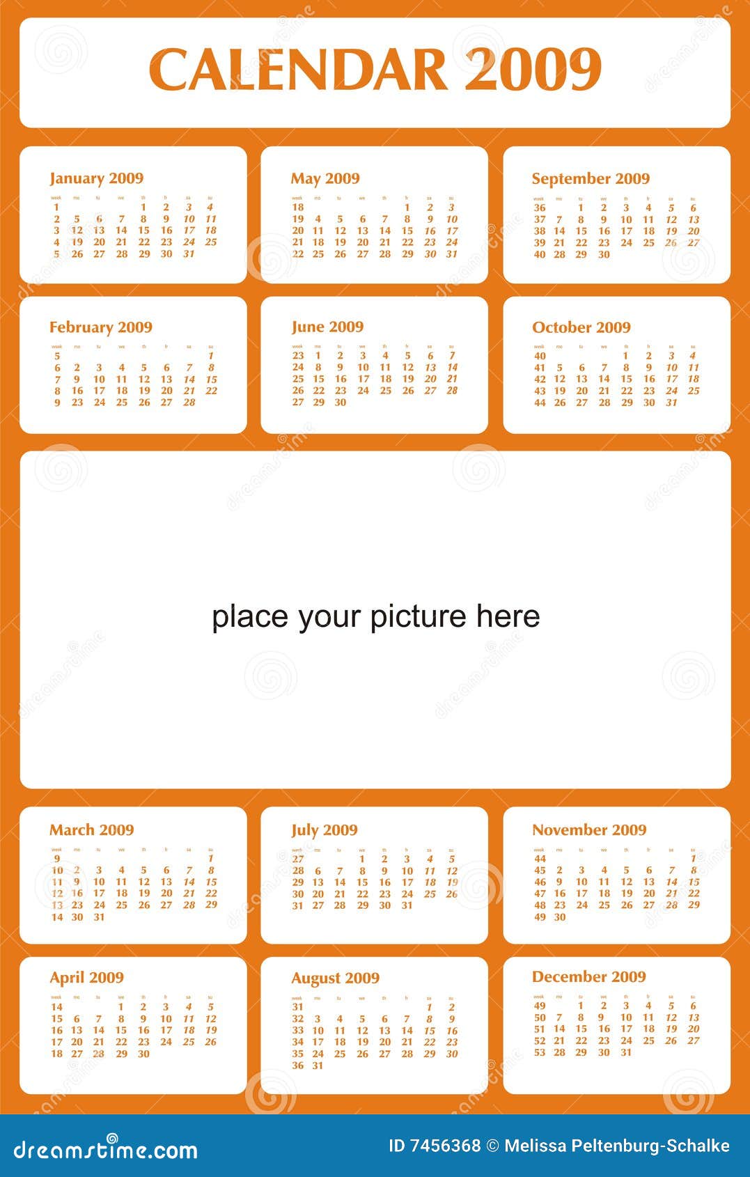 Calendar 2009 with Copy-space Stock Vector - Illustration of date ...