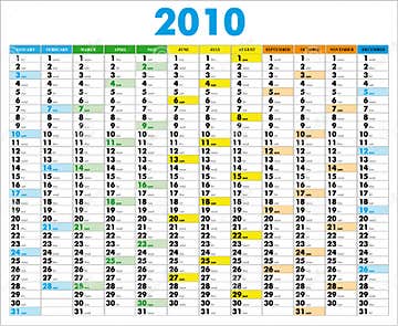 Calendar 2010 stock vector. Illustration of annual, future - 10440645