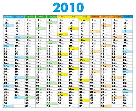 Calendar 2010 stock vector. Illustration of annual, future - 10440645