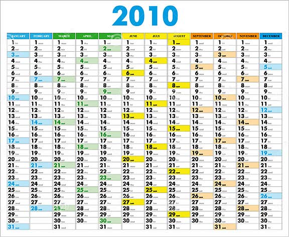Calendar 2010 stock vector. Illustration of annual, future - 10440645