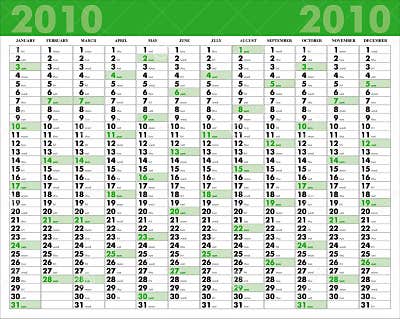Calendar 2010 stock vector. Illustration of schedule - 10830005