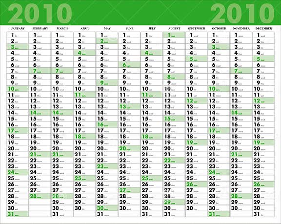Calendar 2010 stock vector. Illustration of schedule - 10830005