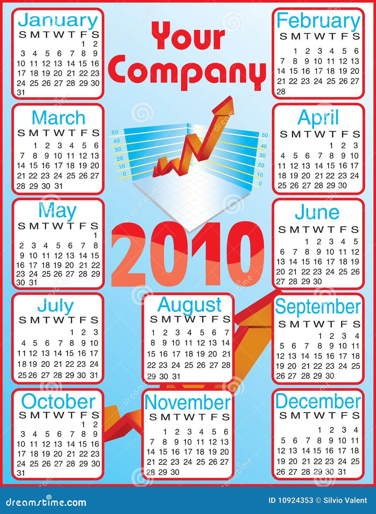 Calendar 2010 stock vector. Illustration of design, calendar - 10924353