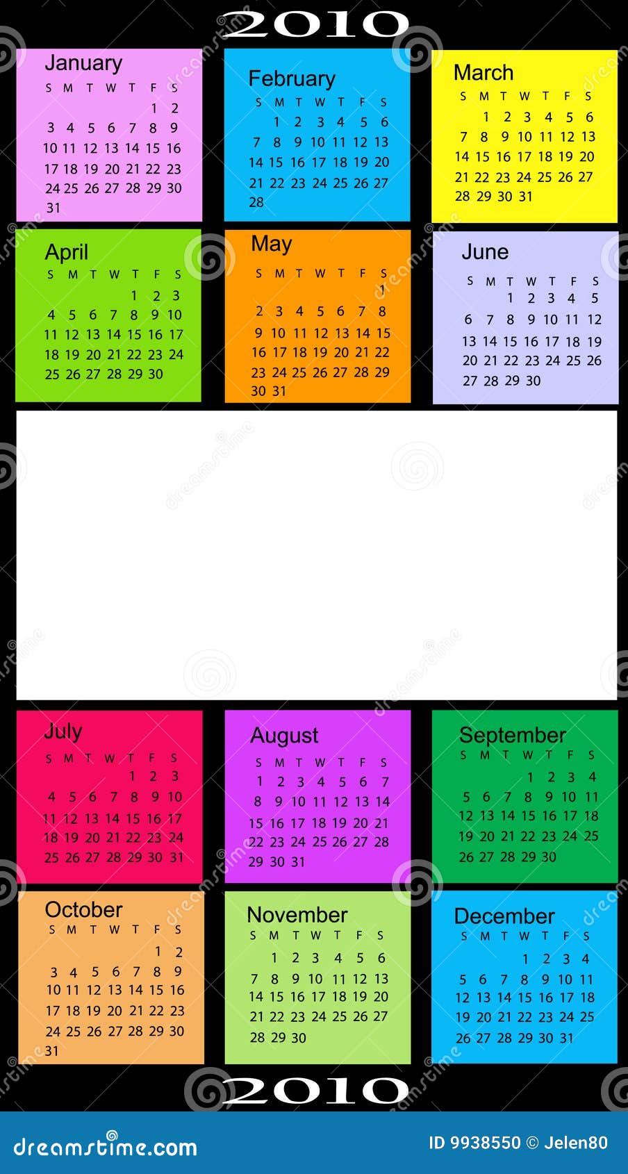Calendar, 2010 stock vector. Illustration of future, gregorian - 9938550