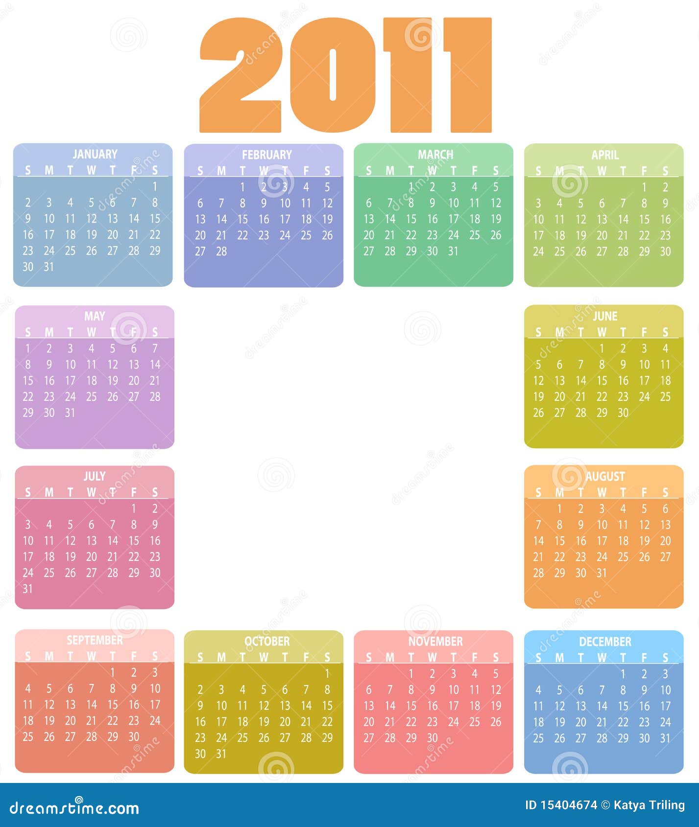 Calendar for 2011 stock vector. Illustration of note - 15404674