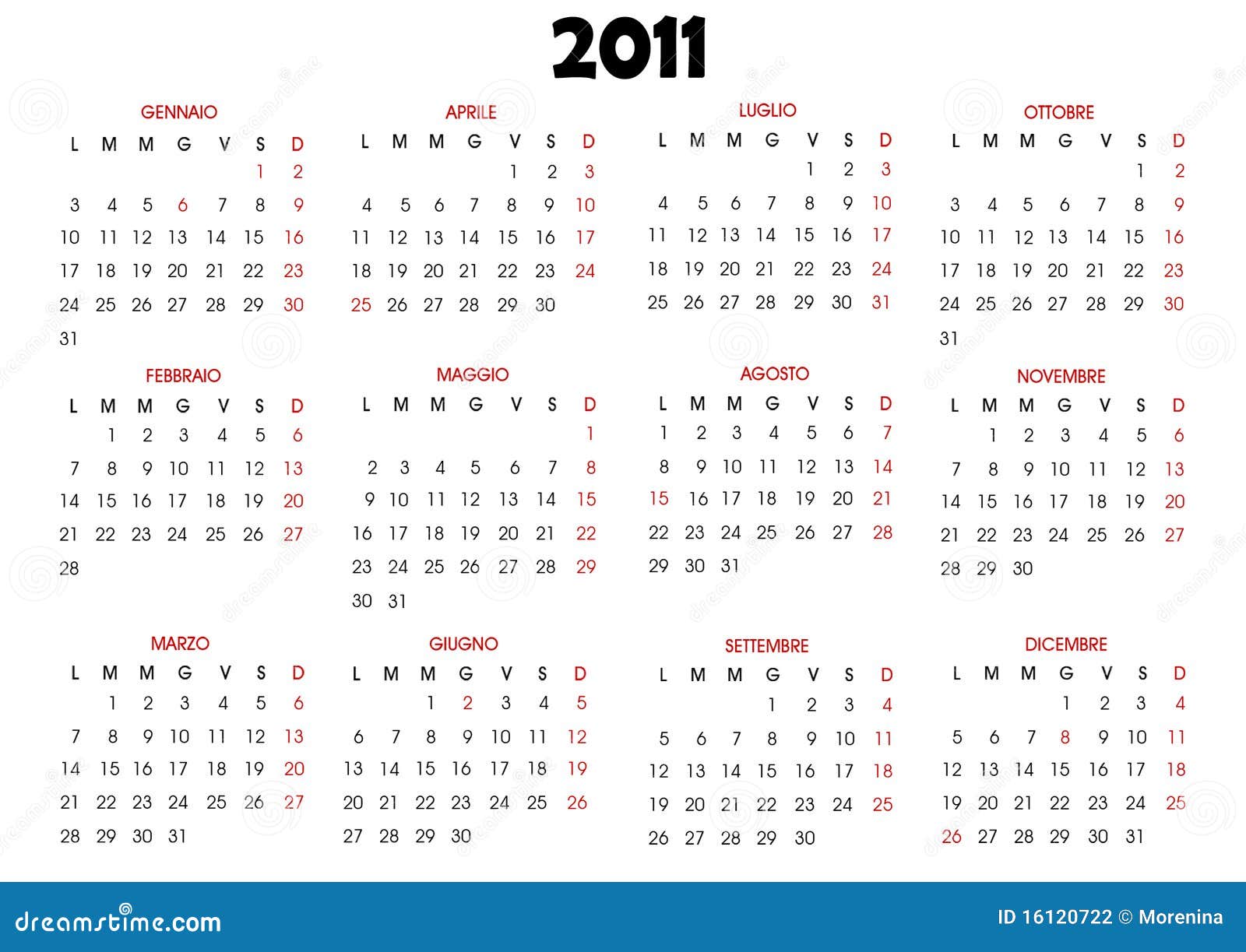Calendar 2011 stock illustration. Illustration of salary - 16120722