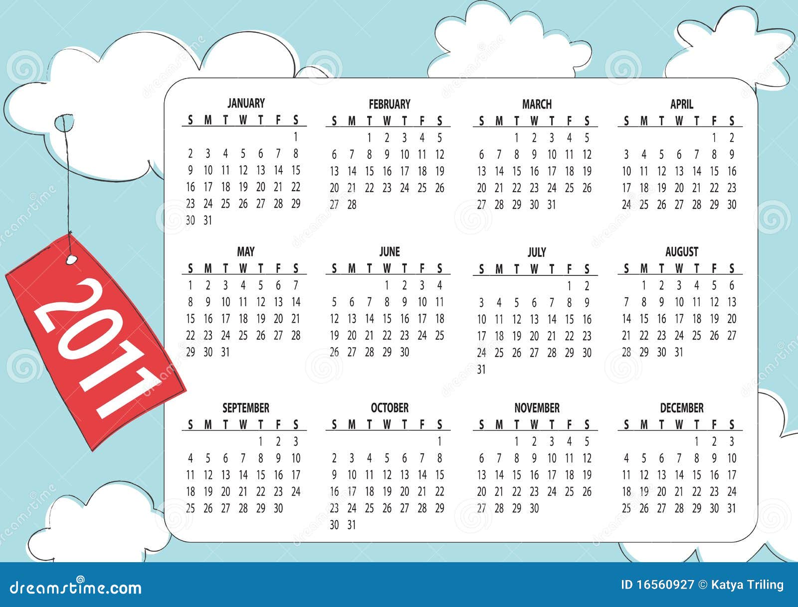 Calendar for 2011 stock vector. Illustration of abstract - 16560927