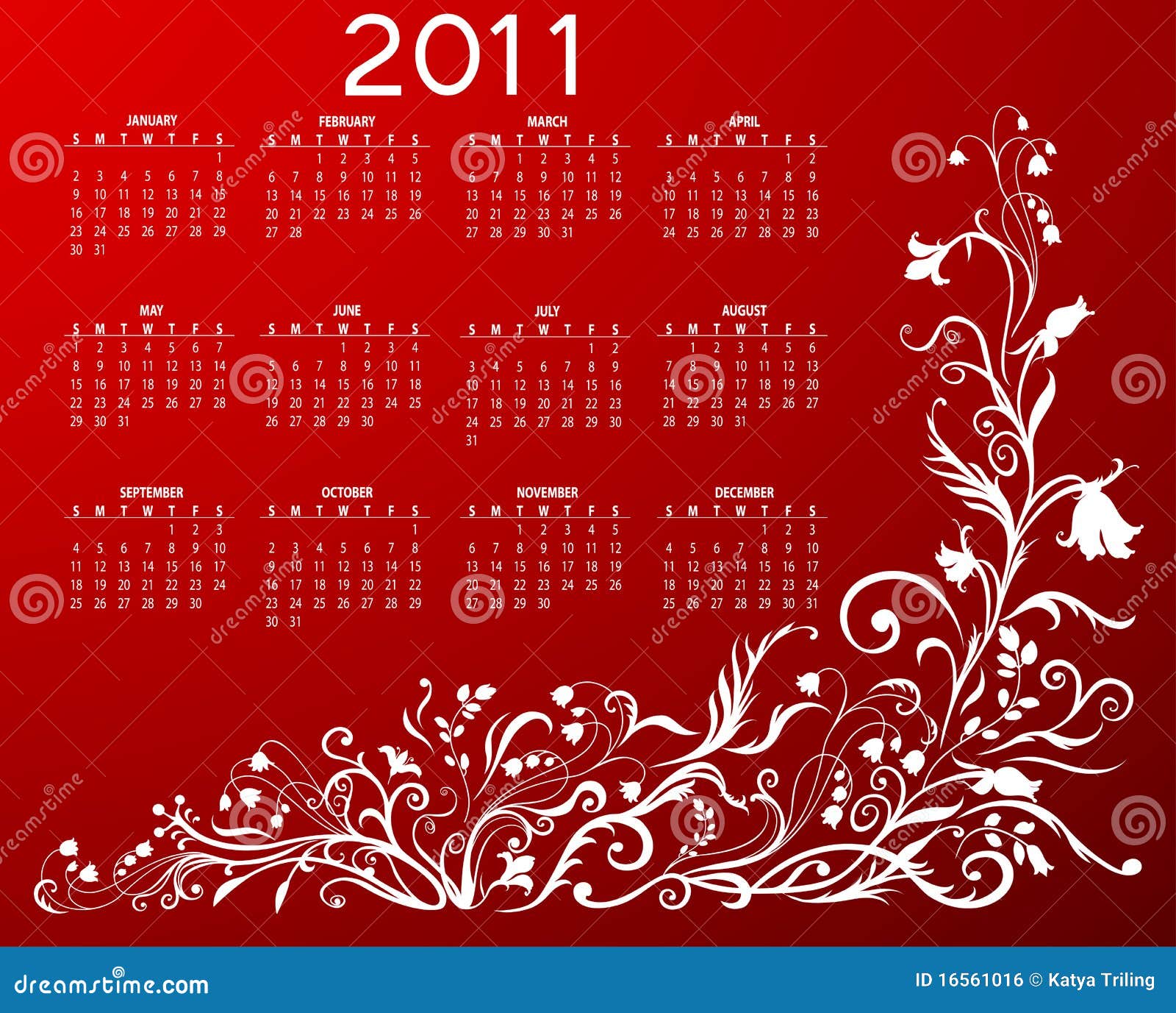 Calendar for 2011 stock vector. Illustration of concept - 16561016