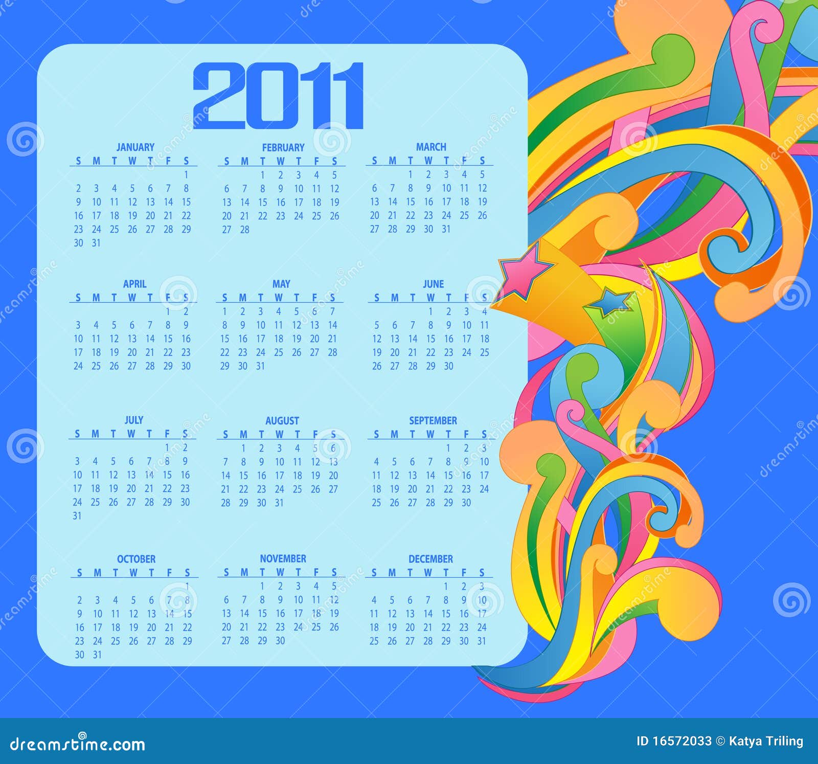 Calendar for 2011 stock vector. Illustration of nature - 16572033