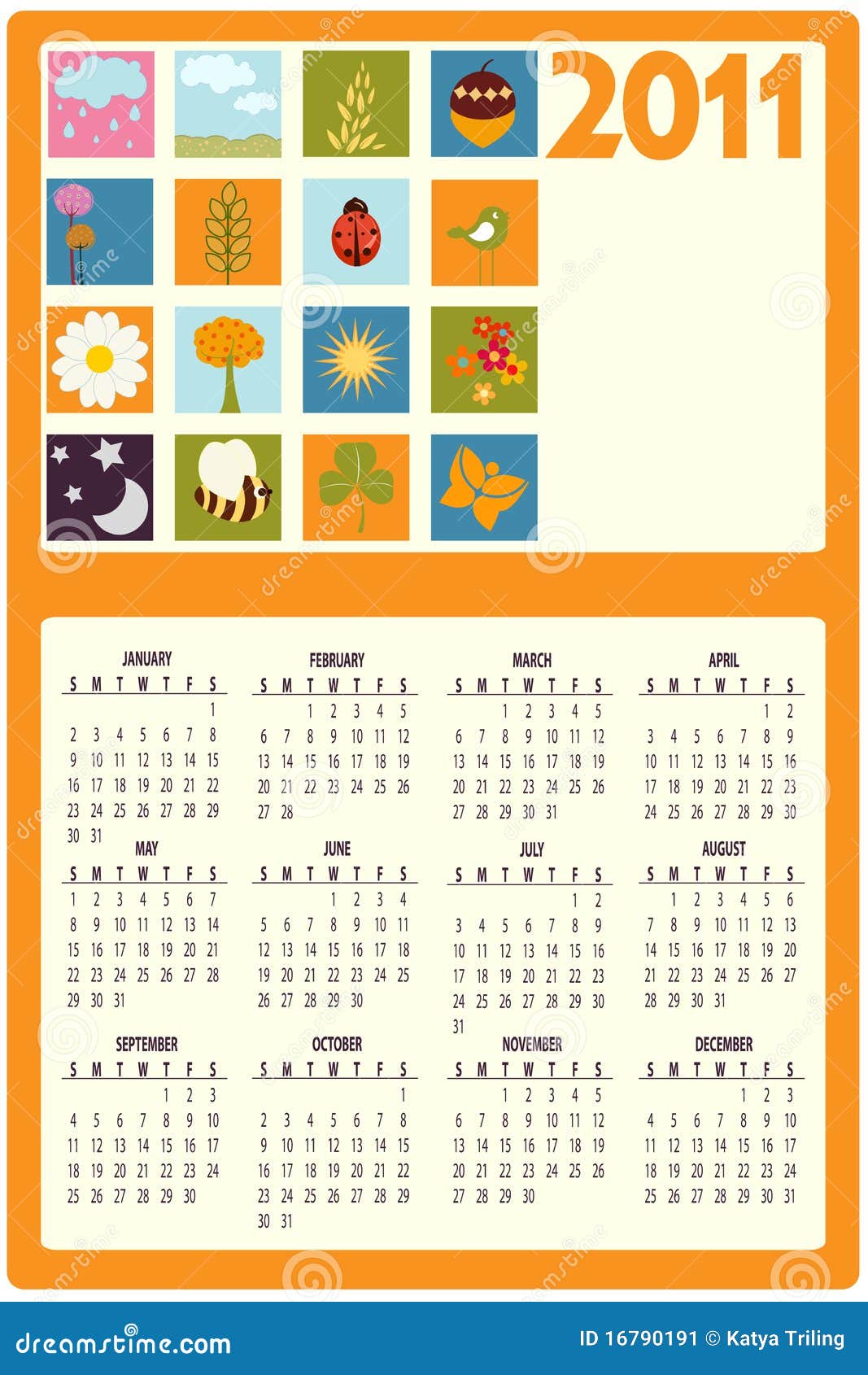 Calendar for 2011 stock vector. Illustration of journal - 16790191